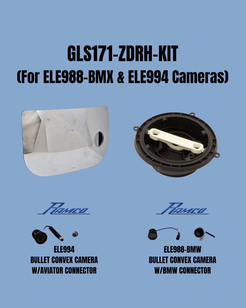 GLS171-ZDRH-KIT Right Side Lower Convex Glass Kit w/Camera Hole For EL – Ramco Engineering, Inc