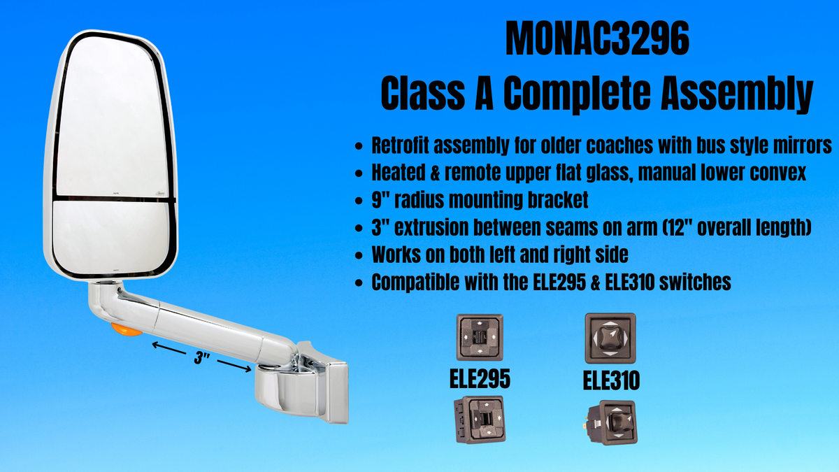 MONAC3296 Chrome LH or RH Complete Mirror Assembly – Ramco Engineering, Inc
